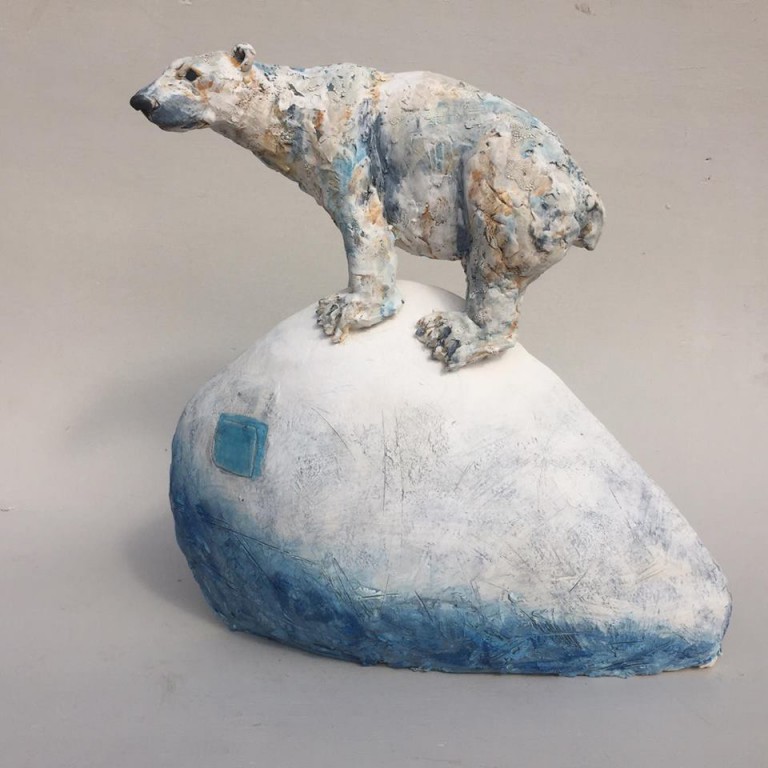 Polar bear on ice – Christine Cummings Ceramics
